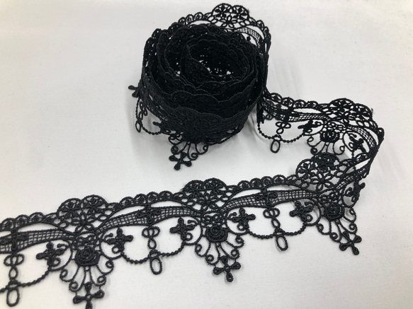 1m：ケミカルレース BC006BK レース OC Fabric 通販 15329583｜Creema(クリーマ)