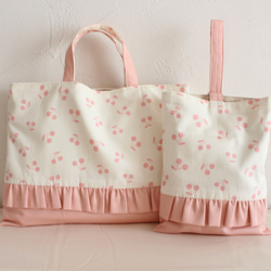 【受注製作】入園入学2025 さくらんぼ×シャーベットピンク 入園入学3点セット♪ レッスンバッグ sakusora 通販 15332174 ...