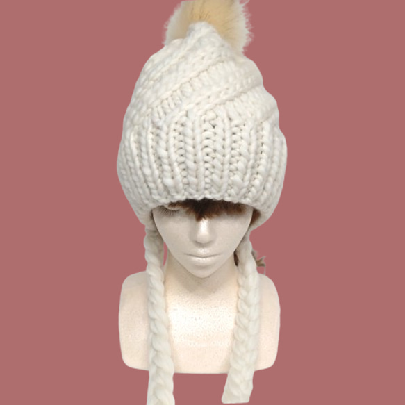 【色が選べる！】うずまき模様みたいな耳当て付きニット帽【オーダーメイド】 ニット帽・ビーニー 陽だまり毛糸 通販 15335172 ...