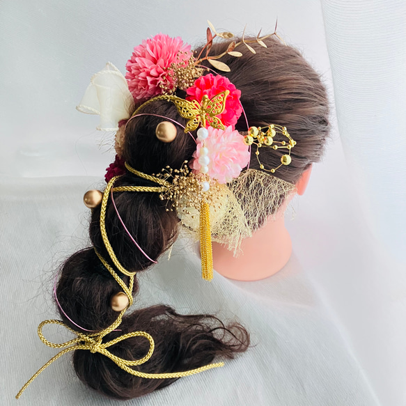 揺れるパール簪【卒業式髪飾り】【結婚式髪飾り】【成人式髪飾り】【ウェディング】簪 水引 金箔 振袖 袴 チュール 成人式 かんざし ...