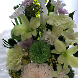 グリーンの清楚なお仏花 プリザーブド フラワー プリザーブドフラワー F*grace エフグレース 通販 15336846｜Creema(クリーマ)