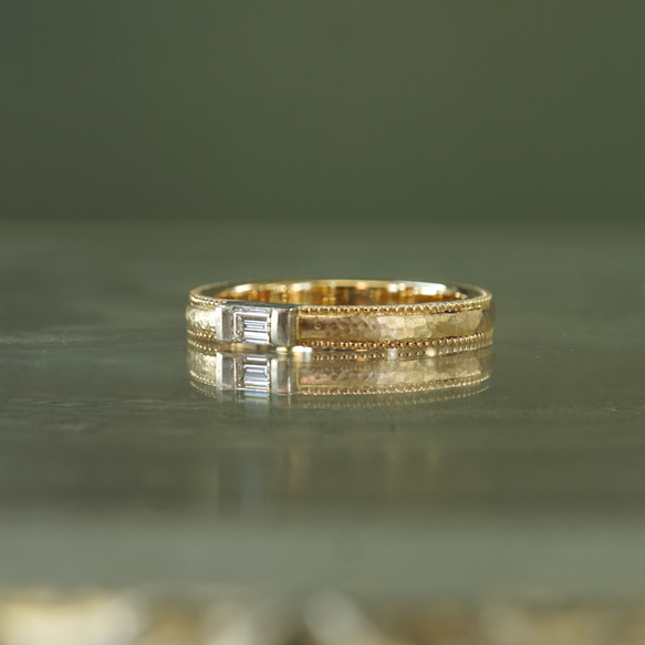 【受注製作】PT950×K18YGコンビ バケットダイヤモンドリング 指輪・リング オリーブ 通販 15341486｜Creema(クリーマ)