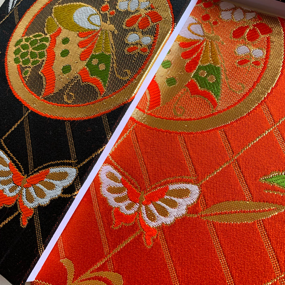 金襴織物御朱印帳 B6 大判サイズ 『蝶花』 2冊限定作品 金襴生地 桐生金襴 金襴御朱印帳 桐生織物 手帳 織物御朱印帳OKO 通販 ...