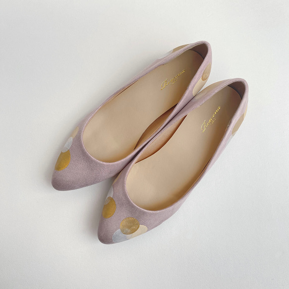 パンプス「puddle ピンク」ドット&桜カラー！シルエットの美しさを残しつつ、安定感のある3cmヒール！ パンプス One Face ...