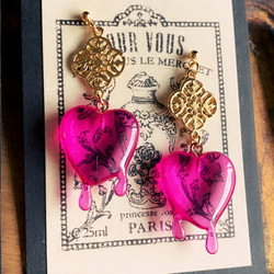 Melty Heart 蕩けたハートの耳飾り ピアス（スタッド・一粒） ありくいたん 通販 15348391｜Creema(クリーマ)