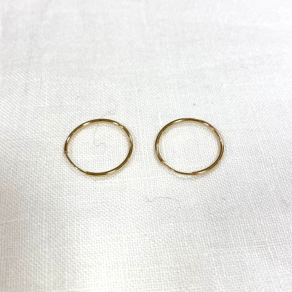 【K18 GOLD】18金 15mm フープ ピアス 18KP8 MADE IN JAPAN ピアス（フープ） Zoé+ Jewelry 通販 15351151｜Creema(クリーマ)