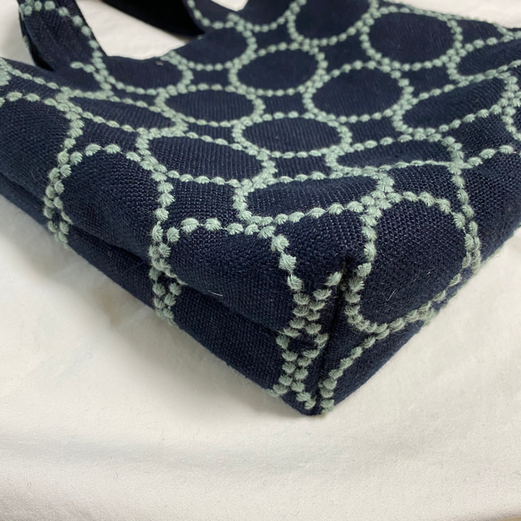 ラスト1点 ️【定番ハンドバッグ】タンバリン ネイビーにライトグリーンでハンドバッグ ミナペルホネン ハンドバッグ peony jack 通販 ...