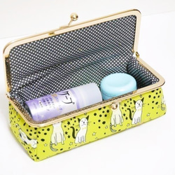 《国内送料無料》がま口BOX型ポーチ（フワラー・ブルー） がま口 chame 通販｜Creema(クリーマ) 15358784