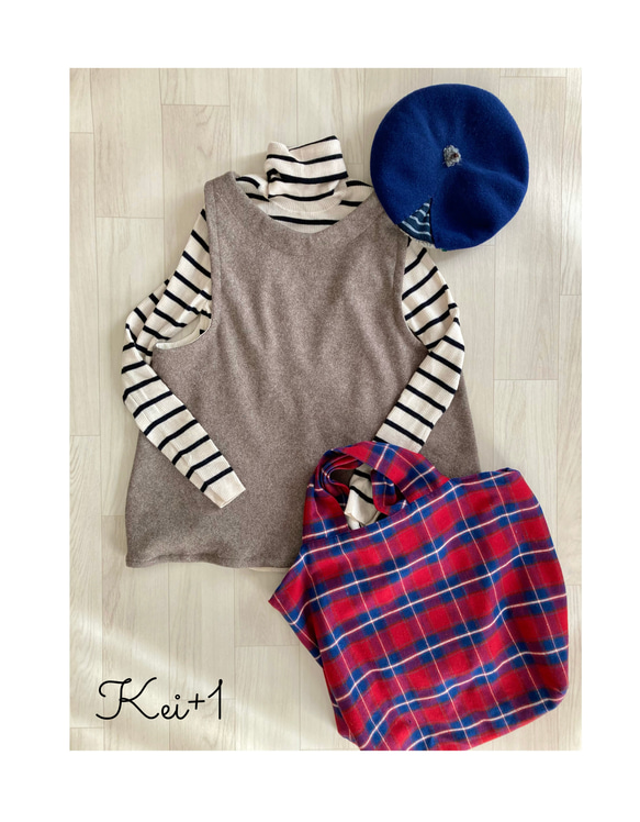 前後着OK2wayヘリンボーンニットベスト ベスト kei+1 通販 15359802｜Creema(クリーマ)