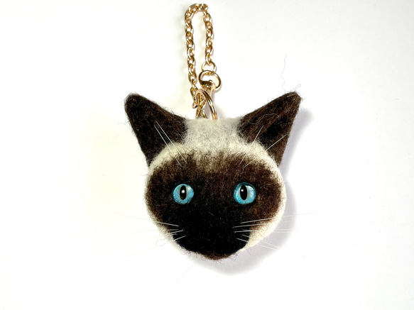 シャム猫のバッグチャーム703 羊毛フェルト 羊毛フェルトブローチ 羊毛フェルト猫 ブローチ 猫バッグチャーム 羊毛フェルト 猫家 通販 ...