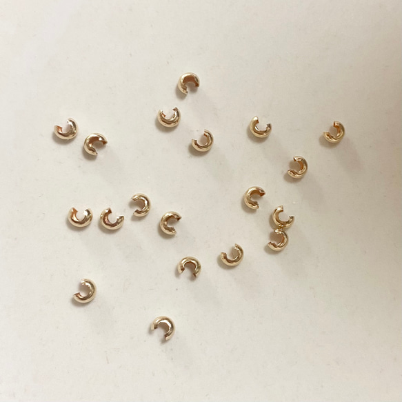 14kgf つぶし玉カバー2.5㎜ 【5個】 金具・チェーン 14kgf@卸売/在庫増ご連絡ください 通販｜Creema(クリーマ) 15377029