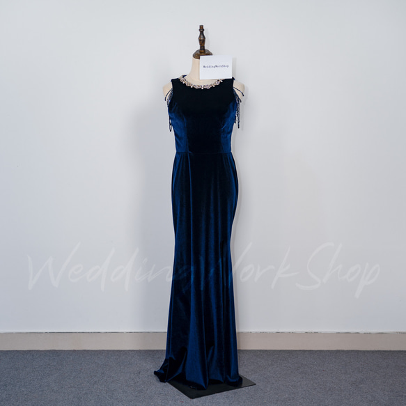 ハンドメイド 高級ベロアエンパイアライン 細見えシルエット 高みせ ワンピース/演奏会/二次会/合コンG070 ドレス ...