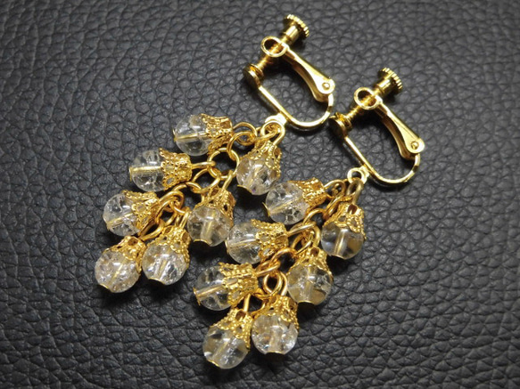 【SALE】クラッククリスタルのじゃらじゃらイヤリング A23￥920→￥500 イヤリング・ノンホールピアス KAZEYA－かぜやー 通販 ...