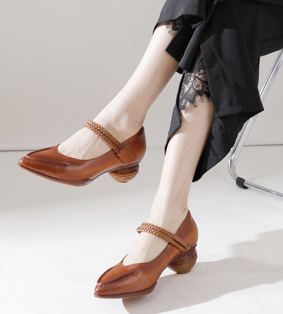 ♥23春夏ハンドメイド新作♥レディース本革個性的シューズパンプス ハイヒール 22.5cm～25cm #636 パンプス 鹿のfashion ...