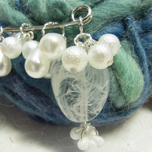 ストールピン キルトピン ブローチ ハットピン ドロップパール ブローチ フィンヌ 通販｜Creema(クリーマ) 15422738