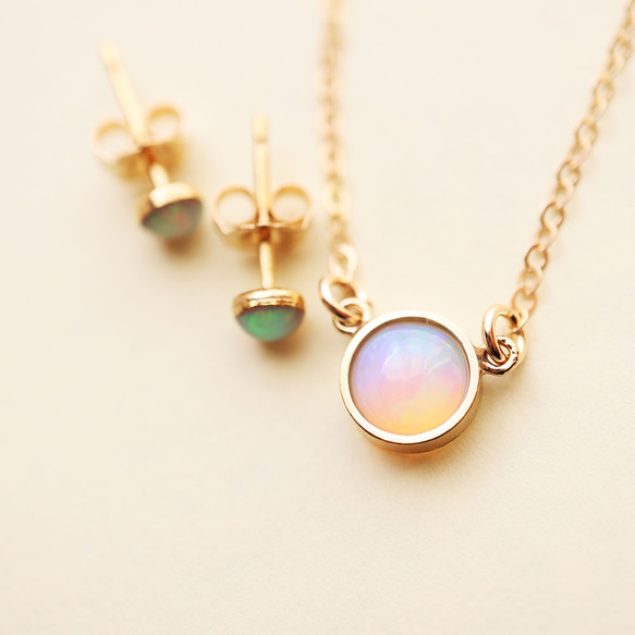 【14KGF】宝石質 エチオピア産オパール ネックレス & ピアス Set ネックレス・ペンダント Kōbō Sion 通販｜Creema(クリーマ) 15423539