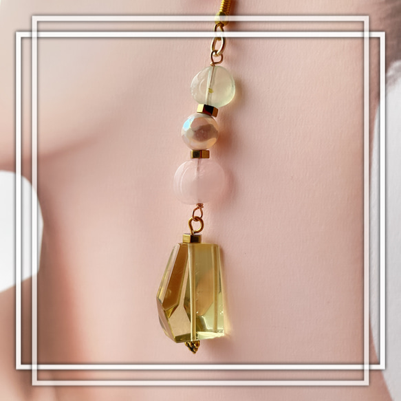 HNTK レモンクォーツタンブルカット P0227 イヤリング・ノンホールピアス hinataku 通販 15433497｜Creema(クリーマ)