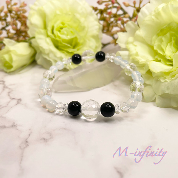 【一点物】オパール・オニキス・天然石ブレスレット・恋愛・関係・絆 ブレスレット M-infinity 通販 15435756｜Creema(クリーマ)