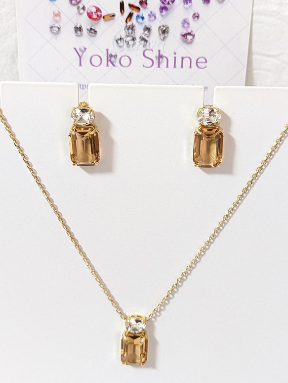 全作品半額パフューム風ライトコロラドトパーズ・ チェコガラスネックレス ピアス（スタッド・一粒） Yoko Shine 通販 15442246 ...