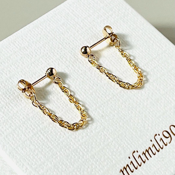 14kgf チェーンフープピアス（ロープチェーン） ピアス（フープ） milimili901 通販 15447198｜Creema(クリーマ)