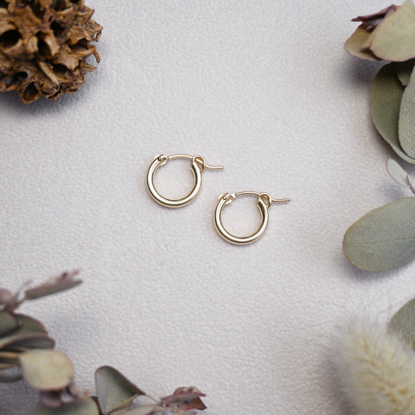 フープピアス 13mm 14kgf K14ゴールドフィールド ワンタッチ シンプル ラウンド G型 サーシャ ゴールド ピアス（フープ） blancherie 通販 15458957 ...