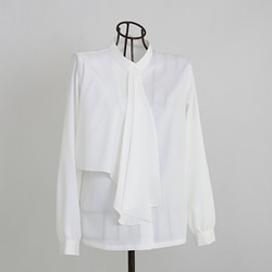 式典〜普段着も 結ばず決まる 洗えるボウタイブラウス 長袖 シワになりにくい ホワイト 0566WH ブラウス SWiMMY Clothing 通販 15471453｜Creema(クリーマ)