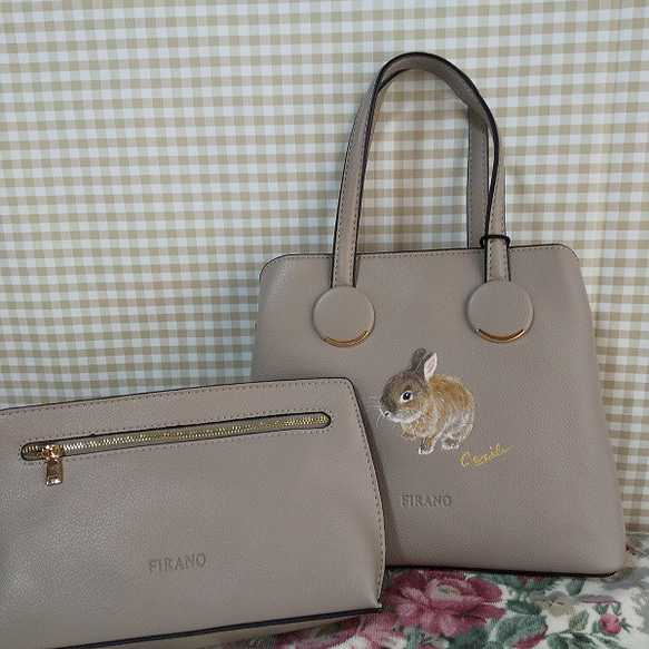R-664 手描き うさぎのツーウェイバッグ（ポシェット付き）です 2wayバッグ CECIL 通販 15477499｜Creema(クリーマ)