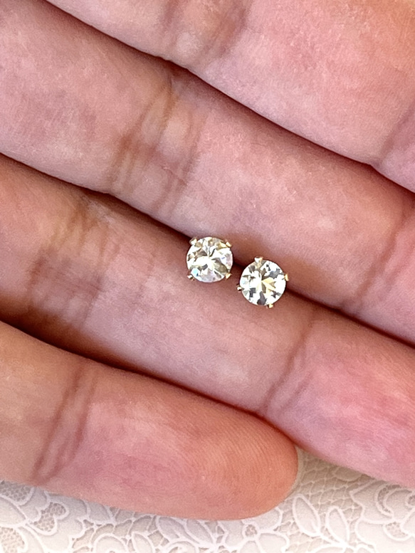 アクアマリン ピアス 14kgf ピアス（スタッド・一粒） sironekoshop 通販 15479401｜Creema(クリーマ)