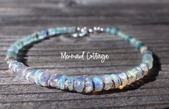 *sv925*Opal& Romanglass Ocean Bracelet ☆オパール☆アジャスター ブレスレット Mermaid ...