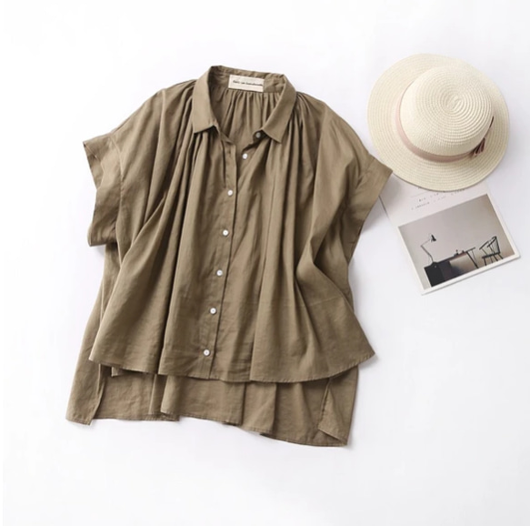 ★サンプルセール 1点のみ★190712-1大人のお洒落 風合いリネンブラウス ブラウス レディース トップス シャツ ブラウス fall ...