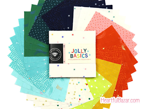 USAコットン RUBY STAR SOCIETY charmpack 42枚セット JOLLY BASICS 生地 ハートフルバザール 通販 ...