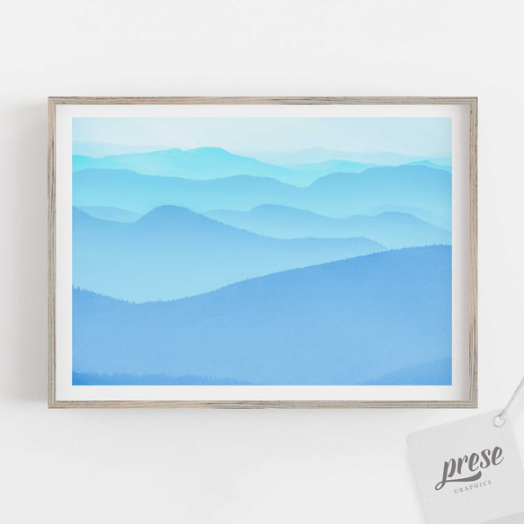 静寂を纏う碧い山脈 - 心安らぐ自然の風景をあなたの部屋に届けるアートポスター 写真・グラフィック preseART 通販 15503091｜Creema(クリーマ)