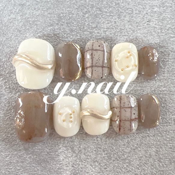 ニュアンスネイル/うねうねネイル/淡色ネイル/ぷっくりネイル/つぶつぶネイル ネイルチップ（つけ爪） y.nail 通販｜Creema ...