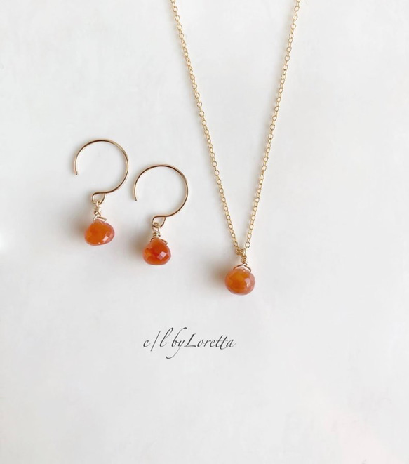 レッドヘマタイトクォーツ 14kgf necklace & pierce/earring SET ネックレス・ペンダント A.D.G®︎ 通販｜Creema(クリーマ) 15533720