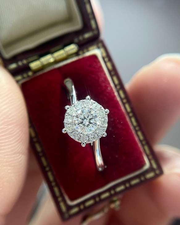 天然ダイヤモンドリング0.3ct k18 指輪・リング パール大好き(購入前にコメントください) 通販｜Creema(クリーマ)