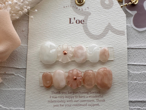 No.53 ポコポコネイル、春ネイル、フラワーネイル、透け感ネイル ネイルチップ（つけ爪） L'oe 通販｜Creema(クリーマ) 15544767