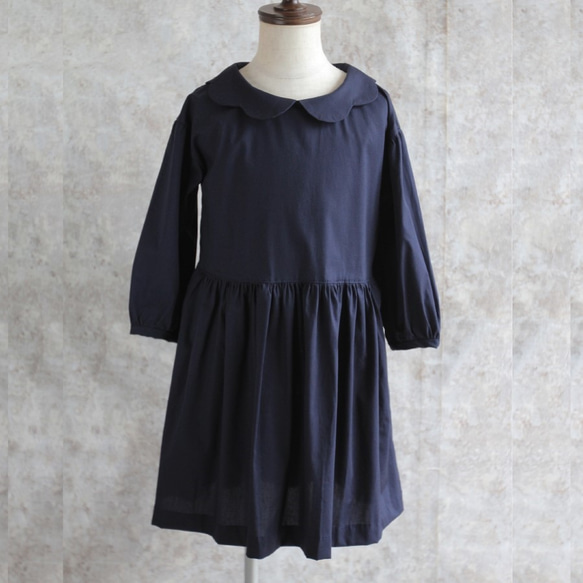 お花襟ワンピース＊ネイビー＊L(120～130㎝) 子供服 ハリトイト 通販 15552006｜Creema(クリーマ)