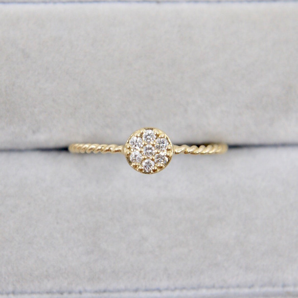 【受注生産】K18YG ダイヤ リング 0.1ct イエローゴールド 華奢 ダイヤモンド 丸 ラウンド 18金 指輪・リング アイネローゼ 通販 15553228｜Creema(クリーマ)