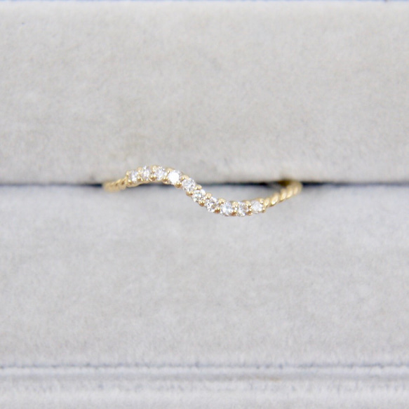 【受注生産】K18YG ダイヤ リング 0.1ct イエローゴールド 華奢 ダイヤモンド S字 エタニティ 18金 指輪・リング アイネローゼ 通販 15553261｜Creema(クリーマ)