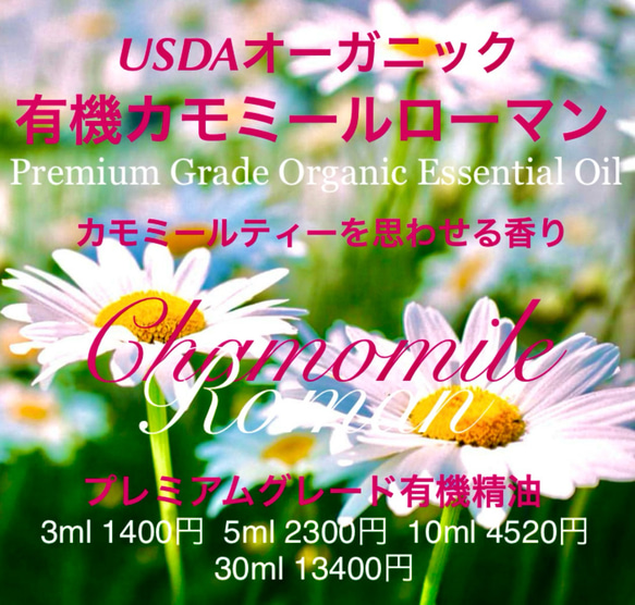 USA製プレミアムグレードUSDAオーガニック精油カモミールローマン10ml その他素材 EarthshareAroma 通販 15557549｜Creema(クリーマ)