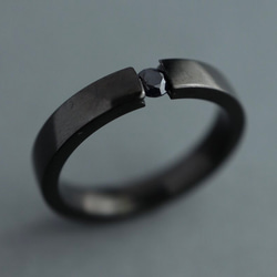 刻印♦︎ブラックサファイアのペアリング♦︎天然石♦誕生石♦サージカルステンレス【black＋round】 指輪・リング HikarU 通販 ...