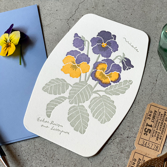 VIOLA CARD / 活版印刷 メッセージカード Echos 通販 15581459｜Creema(クリーマ)