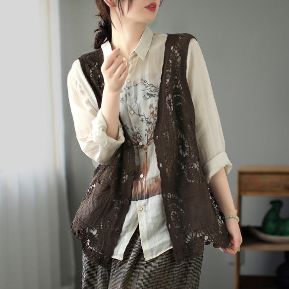レース カーディガン 袖なし レディースカーディガントップス レース羽織タンクトップ ノースリーブ ベスト F ボレロ 代勒綿麻 通販 ...