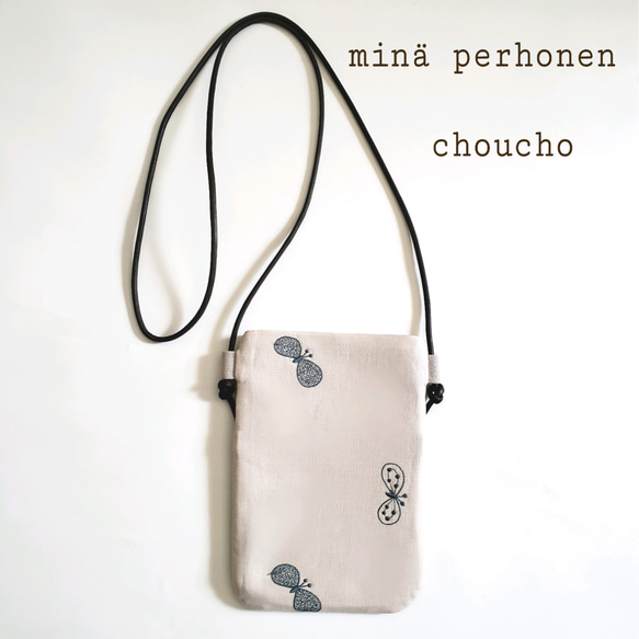 スマホショルダー ポシェット ミナペルホネン choucho スマホショルダー サコッシュ [受注製作] スマホポシェット・スマホポーチ ...