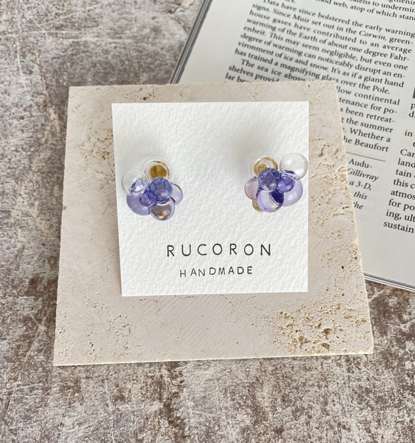 Bublle mini （パープル） ピアス（スタッド・一粒） Rucoron 通販｜Creema(クリーマ) 15588810