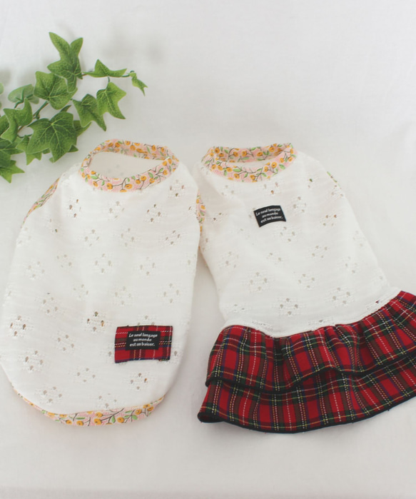 【受注】さわやか白レースのタンクトップ・ワンピース 春夏服 犬服オーダー SSS～LLL ペット服・アクセサリー 犬服屋Ricky 通販｜Creema(クリーマ) 15595736