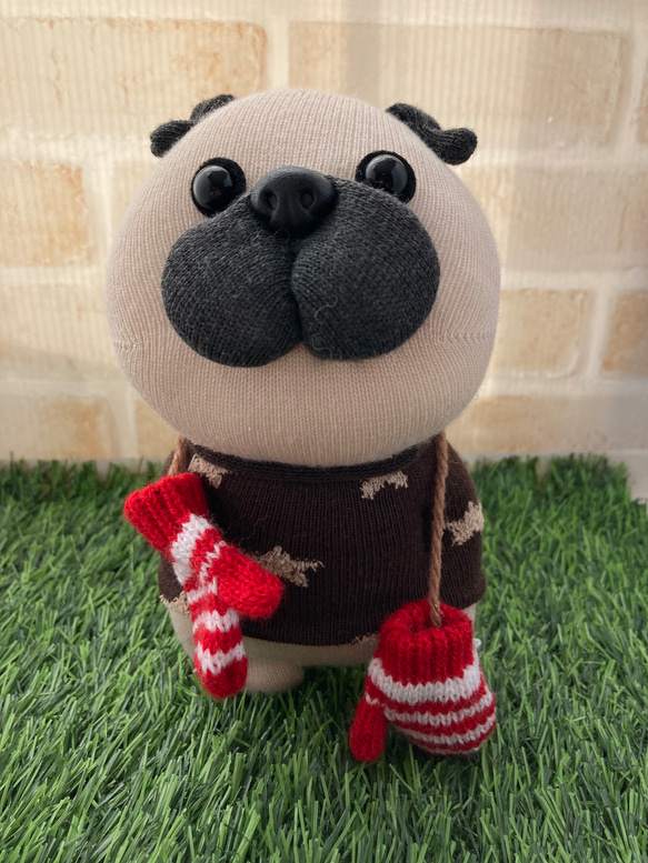 ぽっけに手 ︎まだまだ寒い北海道 ︎ 手袋 パグ ぬいぐるみ ぬいぐるみ mofu_mofu_club 通販｜Creema(クリーマ ...