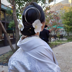 胡蝶蘭のヘッドドレス 大きめ ヘアアクセ 髪飾り｜結婚式 成人式 卒業式 白無垢 色打掛 和装 前撮り №168 ヘッドドレス（アクセサリー ...