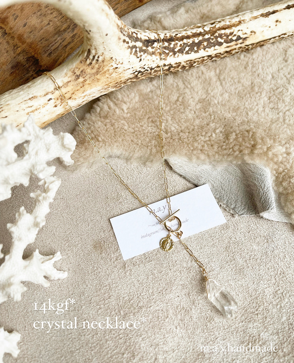 14kgf*crystal×メダイのマンテルネックレス* ピアス（その他） m.a.y. 通販 15606031｜Creema(クリーマ)