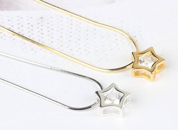 SV925シルバー ☆型ダイヤ8㎜ ペンダント/チャーム 14kgp 手作り DIY 金具 チャーム 天然石アクセサリーのfiracia 通販 15611269｜Creema(クリーマ)